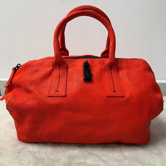 Furla | Bags | Furla Womens Orange Genuine Leather Handbag | Poshmark